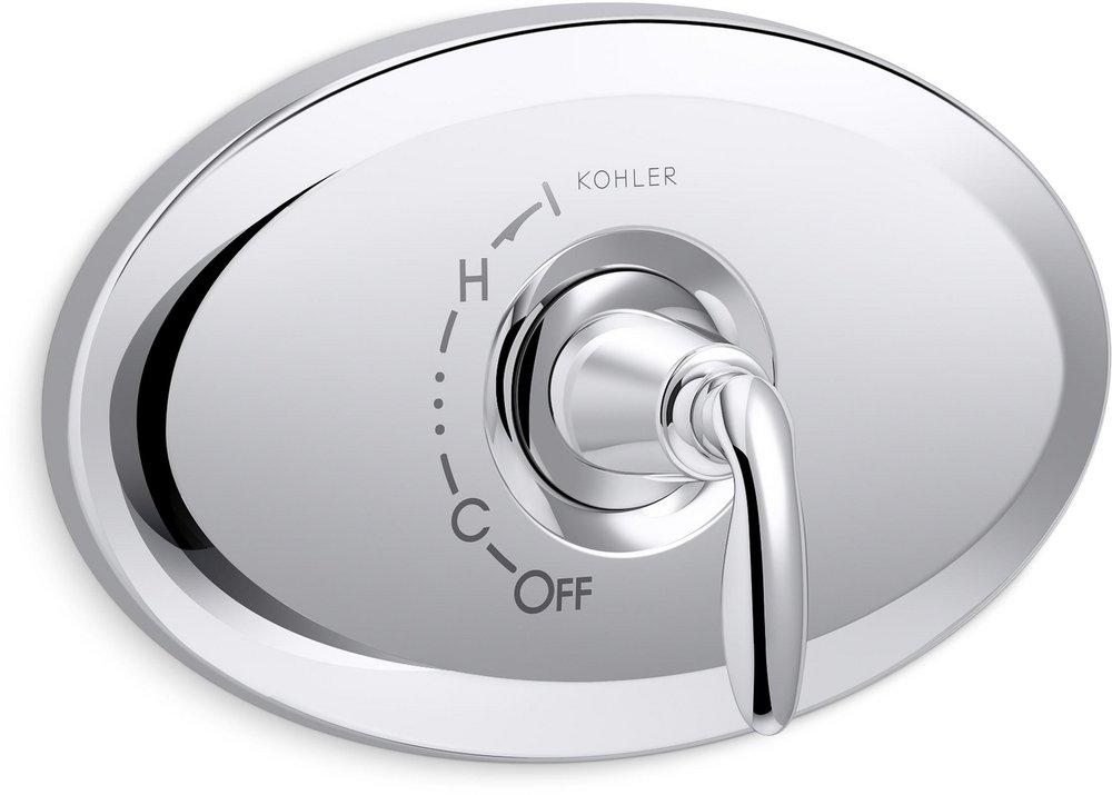 KOHLER Single Handle Pressure Balancing Valve Trim in Polished Chrome ...