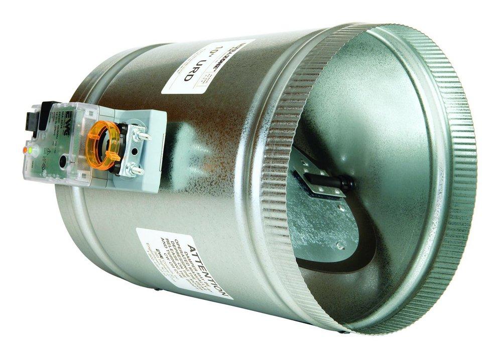 EWC Controls 6 in. Motorized Damper Galvanized Steel with Nylon Bearing ...
