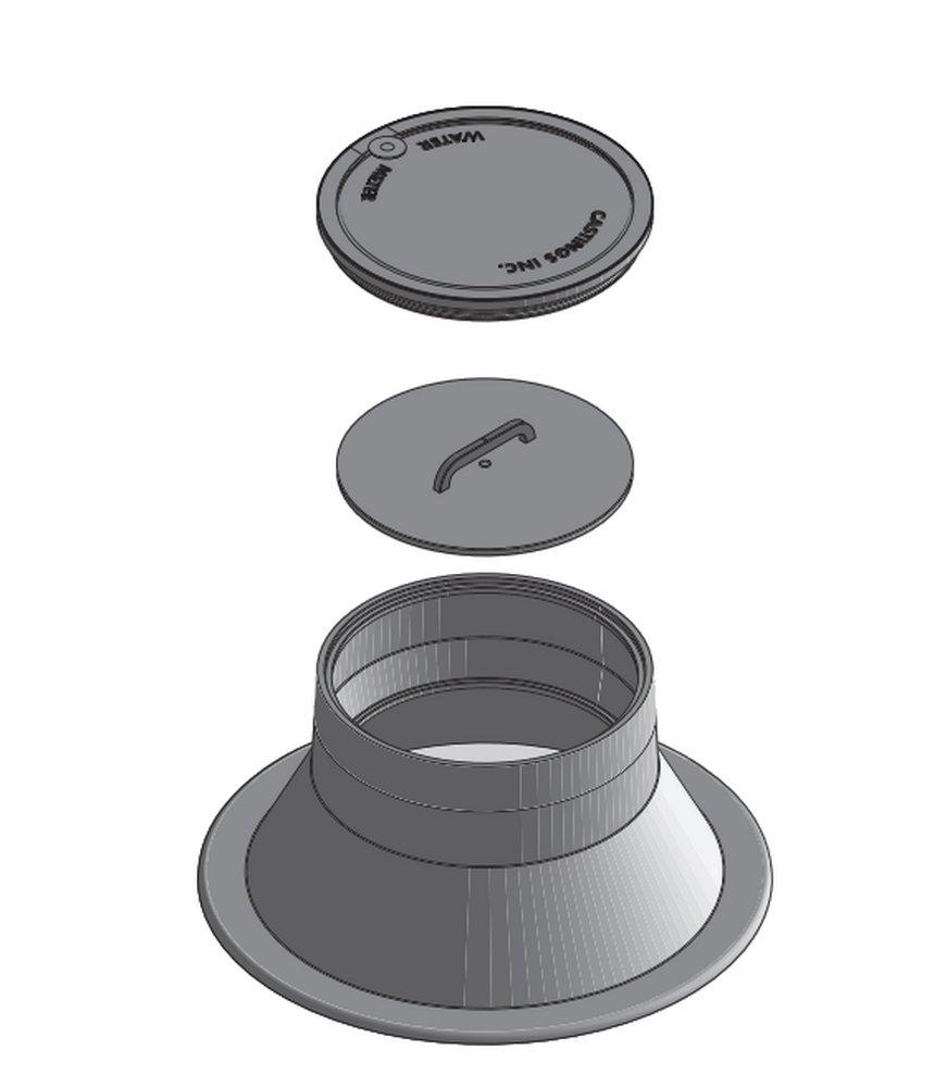 Castings 2 in. Cast Iron Water Meter Dome Riser in Black Bituminous ...
