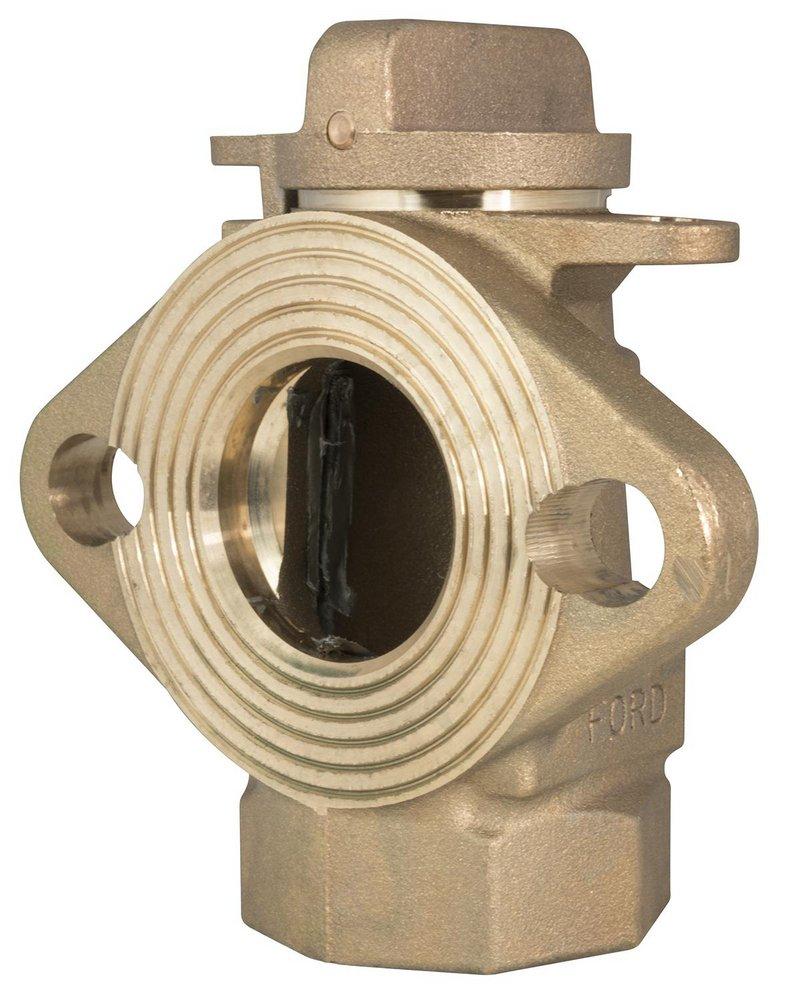 Ford Meter Box 2 in. FIPS x Meter Flanged Cast Brass Angle Key Valve ...