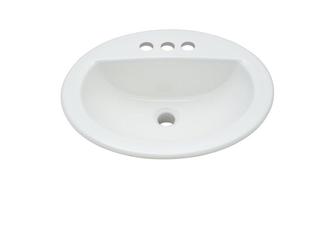 PROFLO® 19 in. Drop-in Oval Vitreous China Bathroom Sink in White ...