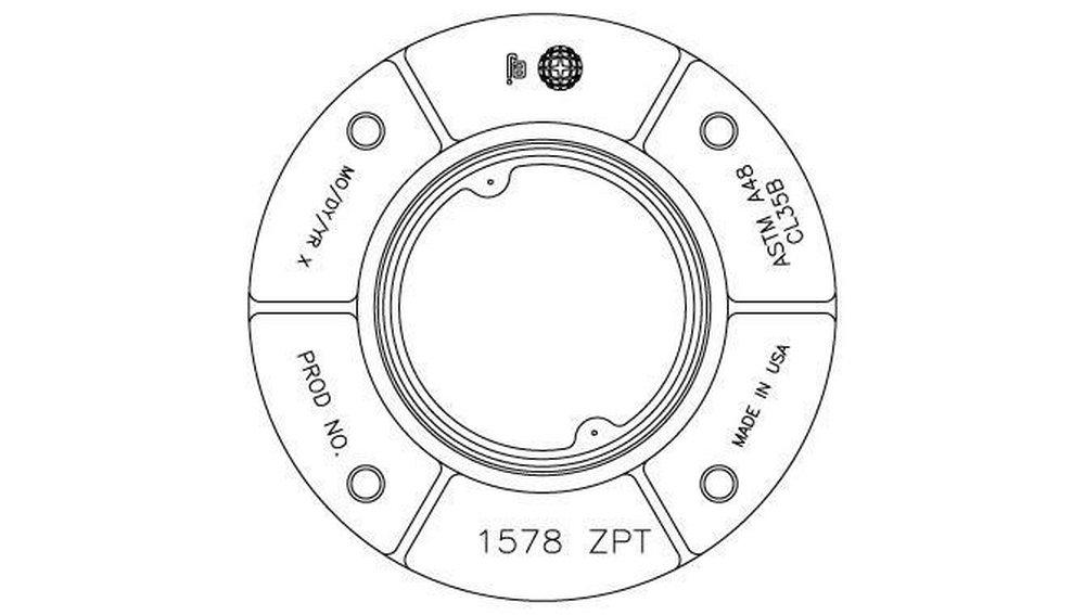 EJ 9-3/4 x 8 in. Grey Iron Monument Cleanout Frame and Cover | Ferguson