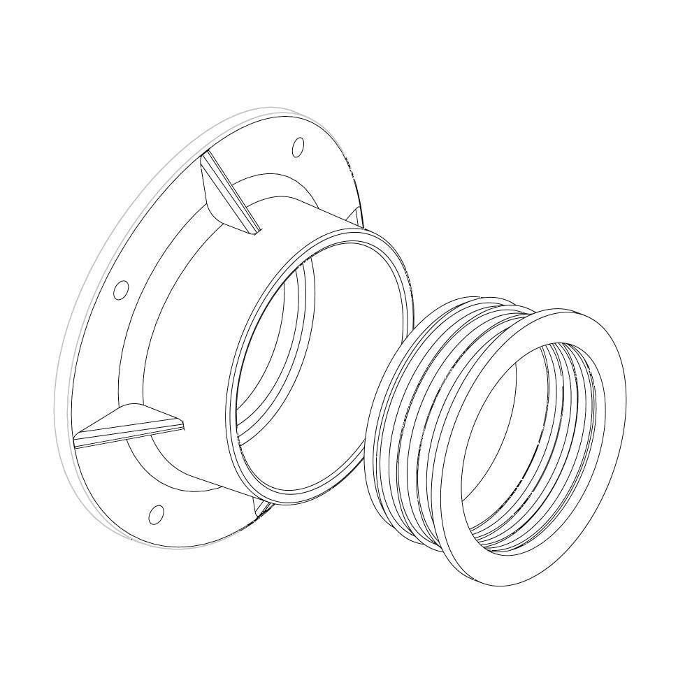 Liberty Pumps 4 in. Inlet Hub for Liberty Pumps D3672LSG202-48 Grinder ...