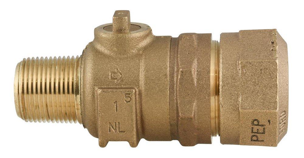 Ford Meter Box 1 in. MIPS x Quick Joint Brass Ball Corp Valve | Ferguson