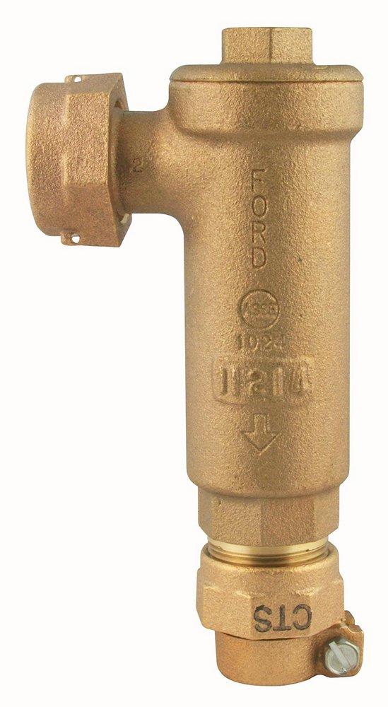1 in. Meter Swivel x Pack Joint Brass Angle Cartridge Dual Check Valve ...