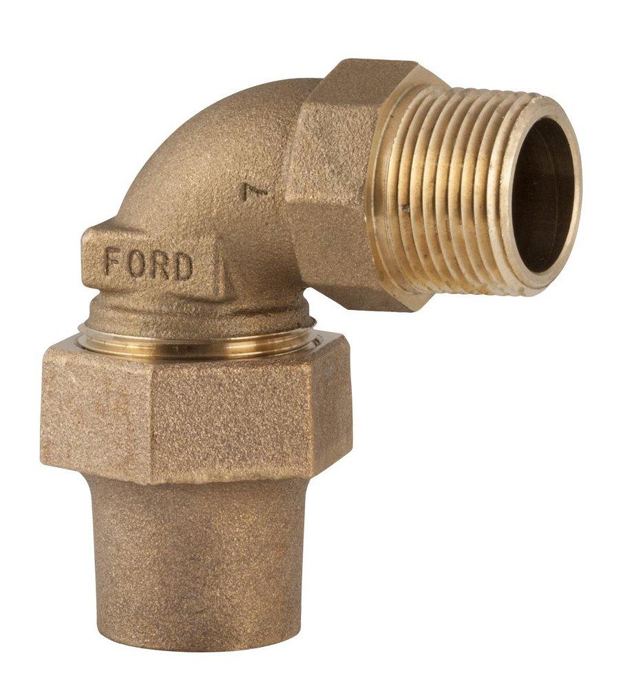 Ford Meter Box 1 in. Flare x MIPT Brass 90 Degree Elbow Coupling | Ferguson