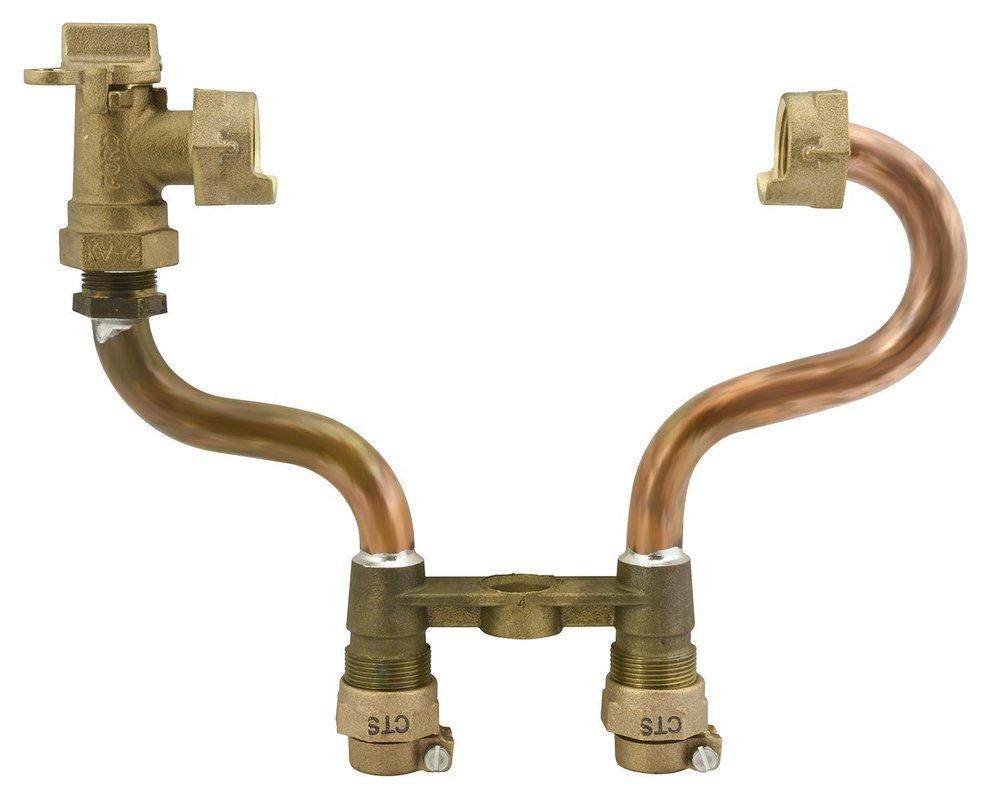 3/4 in. CTS Pack Joint Copper Straight Meter Setter | Ford Meter Box ...