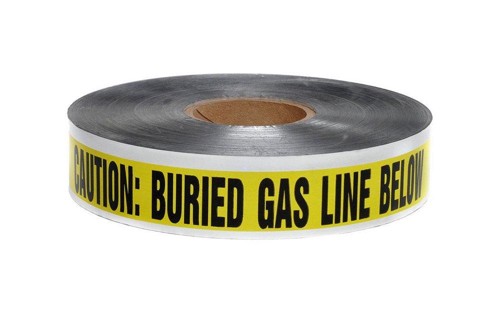 Presco 6 in. x 1000 ft. 5 Mil Underground Detectable Gas Tape in Yellow ...