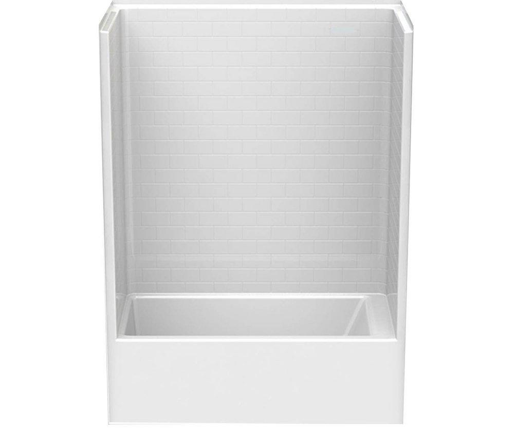 Aquatic 60 in. x 33-1/4 in. Tub & Shower Unit in White with Right Drain ...