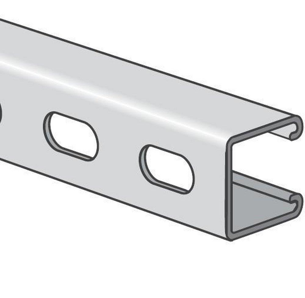 Power Strut 1-5/8 x 1-5/8 in. x 20 ft. 12 Gauge Galvanized Slotted ...