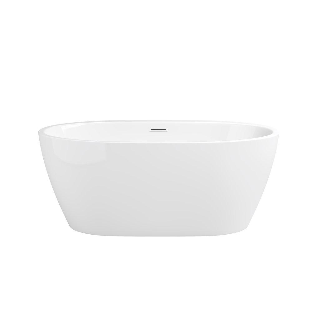 PROFLO® 59 x 31-1/2 in. Freestanding Bathtub with Center Drain in White ...