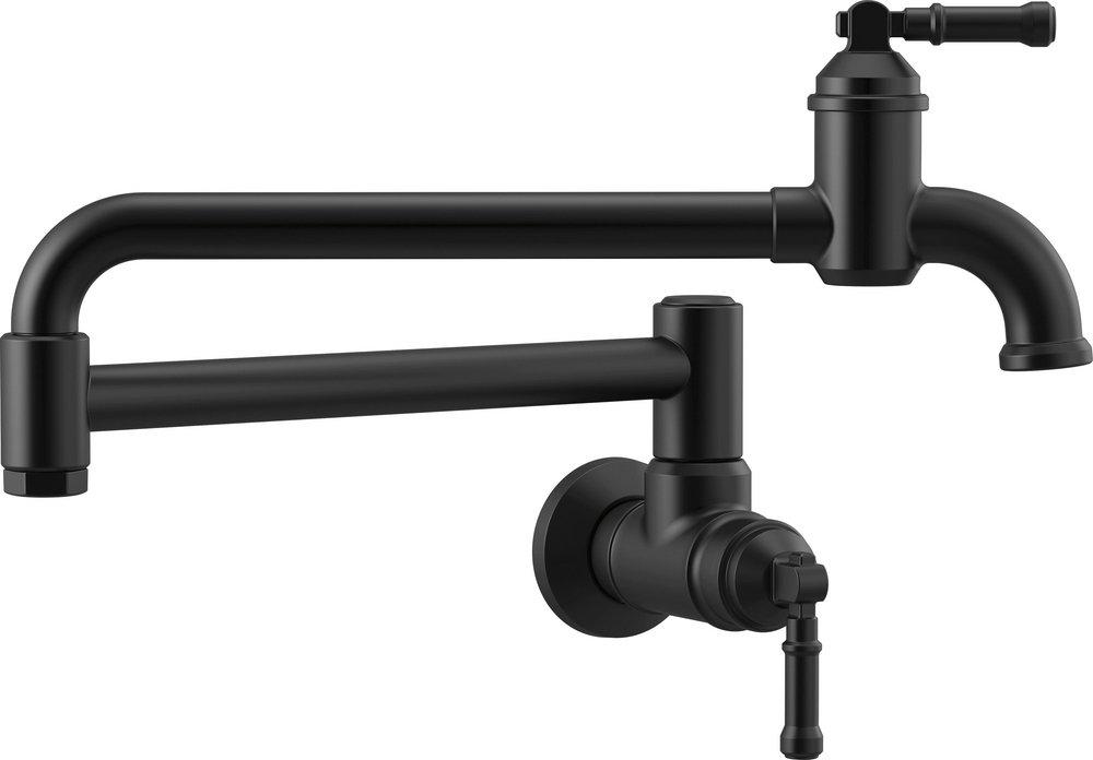 Delta Faucet Wall Mount Pot Filler in Matte Black | Ferguson
