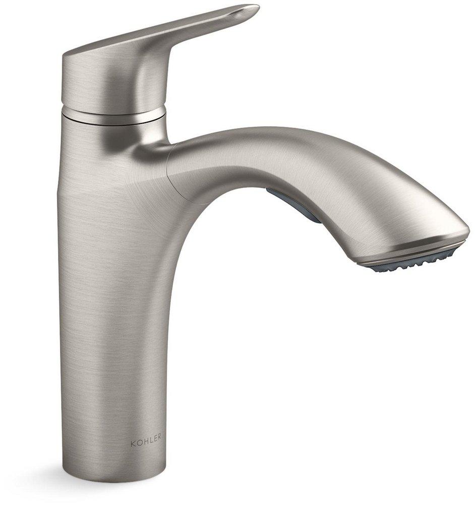 KOHLER Single Handle Pull Out Kitchen Faucet in Vibrant® Stainless ...